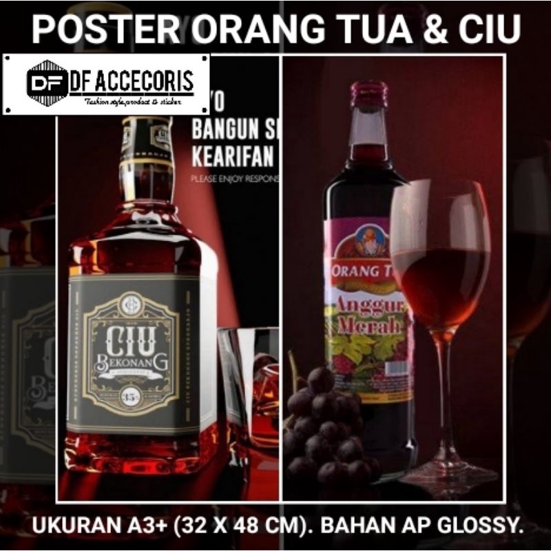 Jual Poster Orang Tua/poster ciu/Poster Logo Anggur Merah | Shopee ...