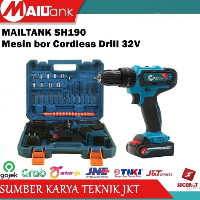 Jual Mesin Bor Baterai Tembok Cordless Drill 32V SH190 MAILTANK ...