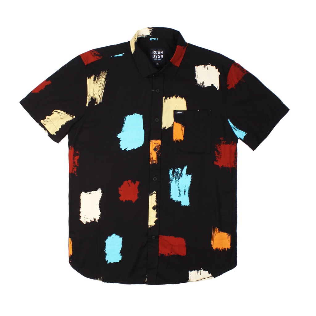 Jual Rowndivision Kemeja Pendek Motif - ROWNDVSN Saxon Black | Shopee ...