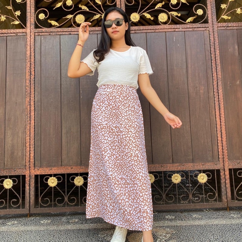 Jual ROK POLKA / ROK PANJANG WANITA MOTIF POLKADOT / MAXI SKIRT A-LINE ...