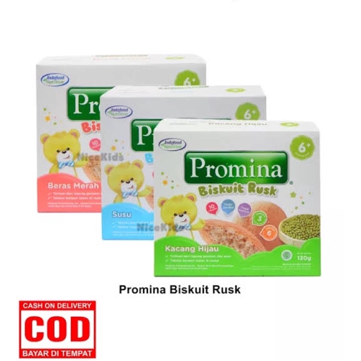 Jual PROMINA BISKUIT RUSK 130gr (susu, beras merah, kacang hijau ...