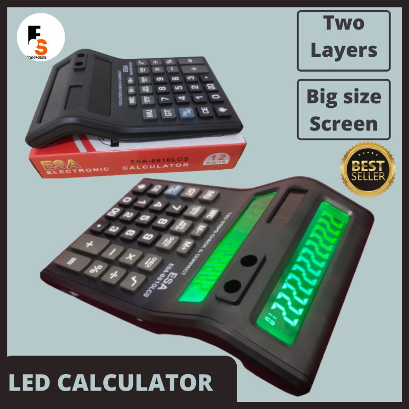 Jual Kalkulator Dagang Dan Kantor 12 Digit Dua 2 layar Led Dan Non Led ...