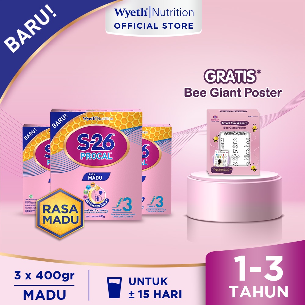 Jual S-26 Procal HONEY Pouch 400g 3x + Bee Giant Poster | Shopee Indonesia