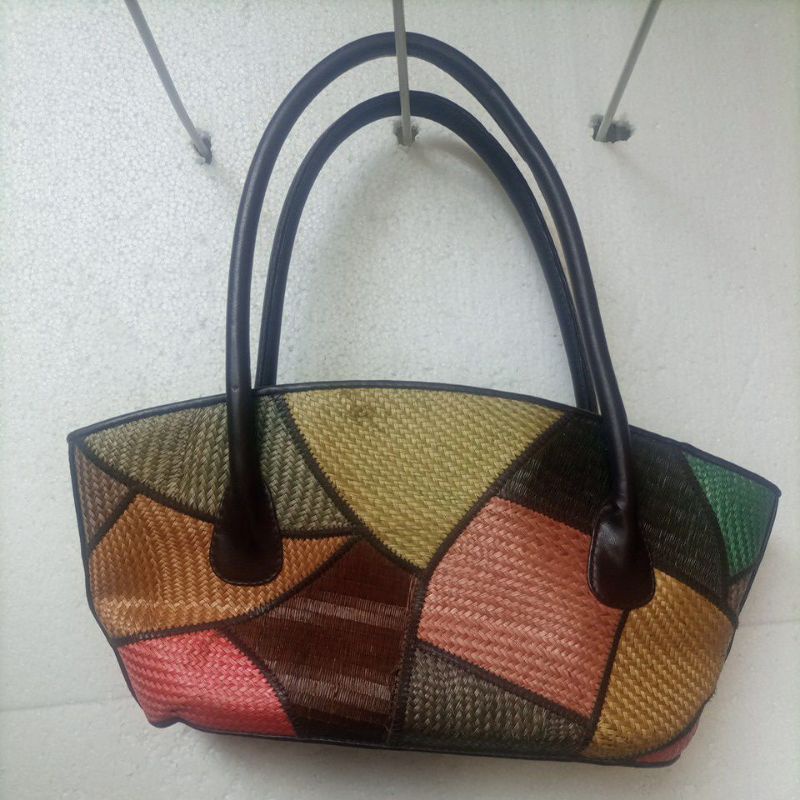 Jual SAC traditional bag - natural fiber & synthetic leather tote ...