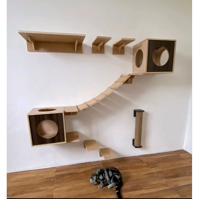 Jual kandang kucing kayu jati belanda cat playground | Shopee Indonesia