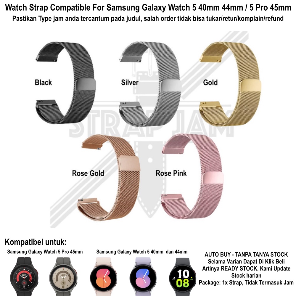 Jual Strap Samsung Galaxy Watch 5 40mm 44mm Pro 45mm - Tali Jam 20mm ...