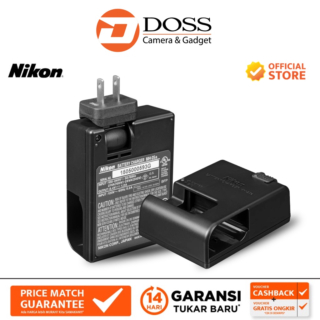 Jual Nikon MH-25A Battery Charger for EN-EL15 Li-Ion Battery | Shopee ...