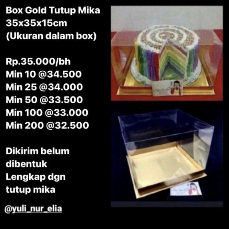 Jual Box gold 35x35x15cm tinggi mika 15cm | Shopee Indonesia