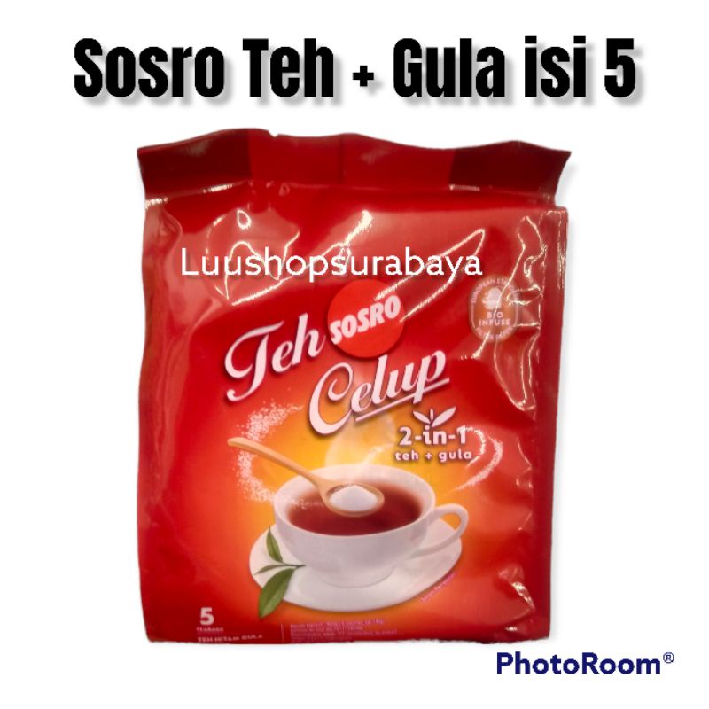 Jual Sosro Teh Celup 2in1 Teh + Gula kemasan isi 5 sachet | Shopee ...