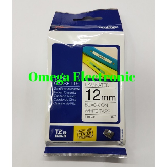 Jual Brother Label Tape Tze 231 TZE-231 Black on White 12mm | Shopee ...