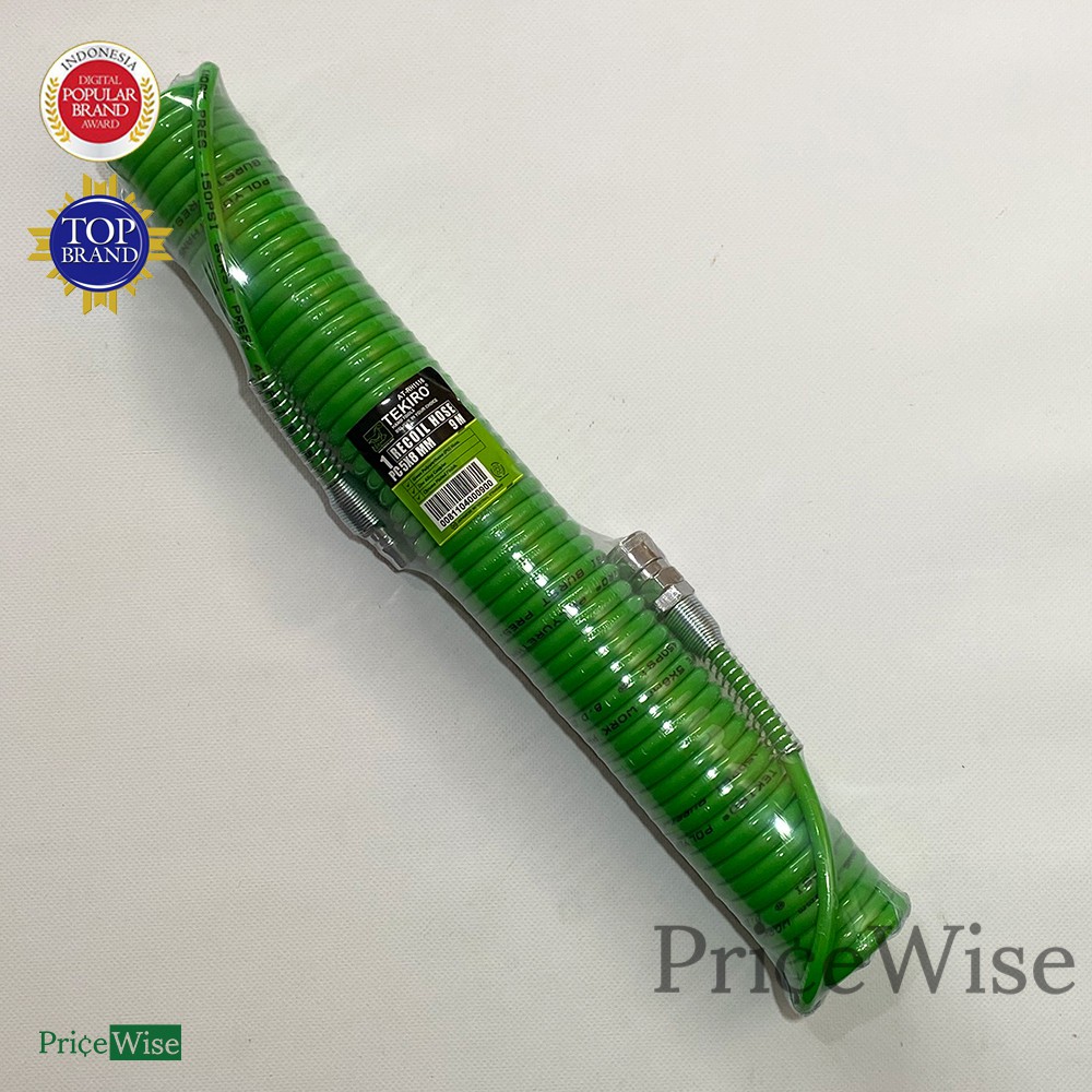 Jual Selang Angin Kompresor Spiral (5x8 mm) 9 m / Recoil Hose Tekiro 9 ...