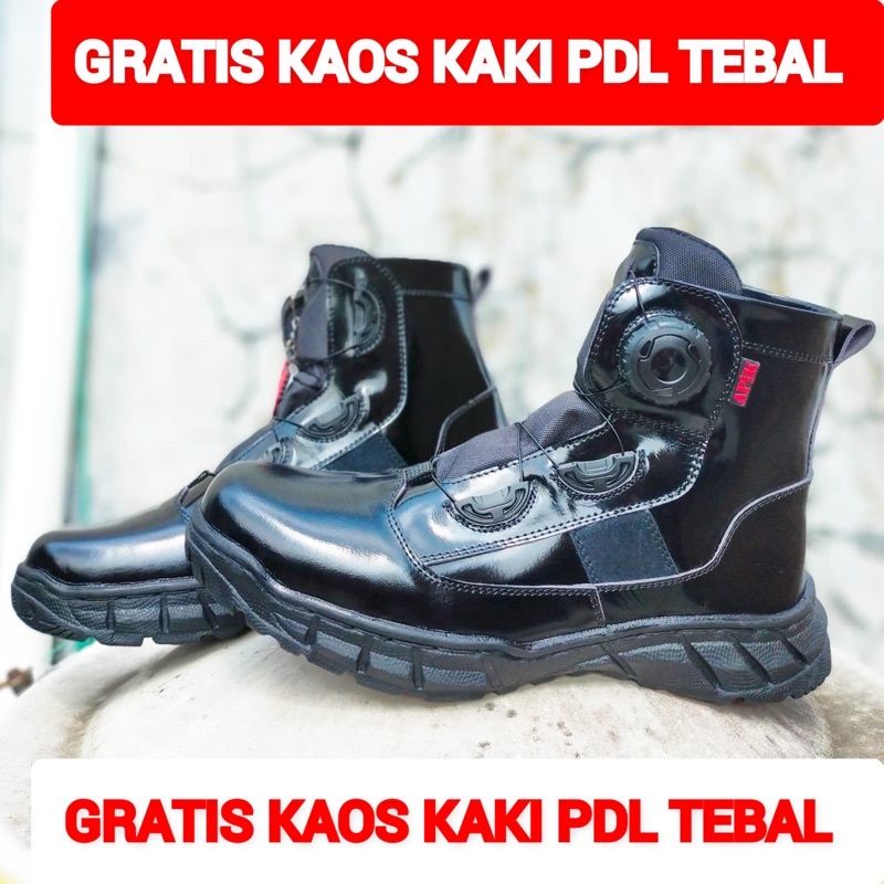 Jual SEPATU PDL TALI PUTAR PENDEK 6" MIDTREX KULIT KILAP MERK APIK ...