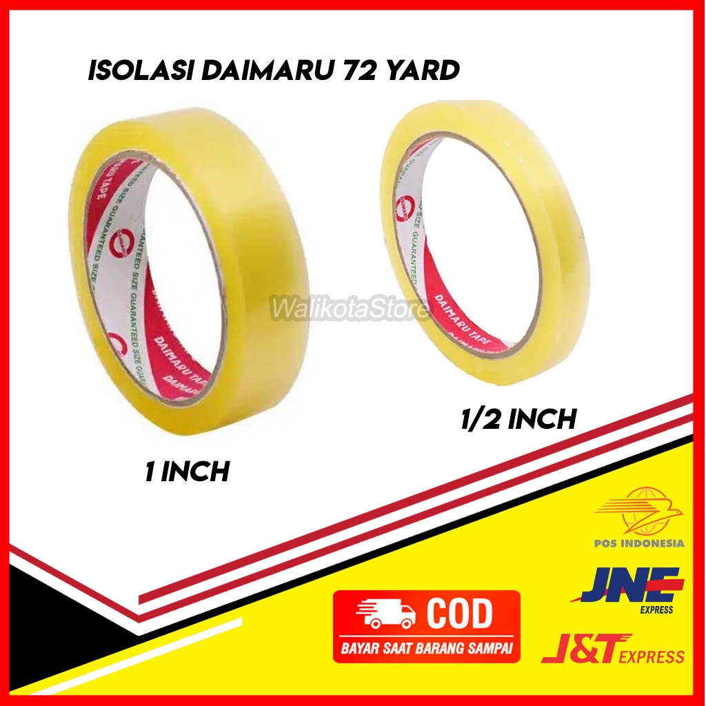 Jual Ducktape / Isolasi daimaru 24mm/12mm x 72 yard / isolasi 1 inch daimaru 1inch dan 1/2 inch ...