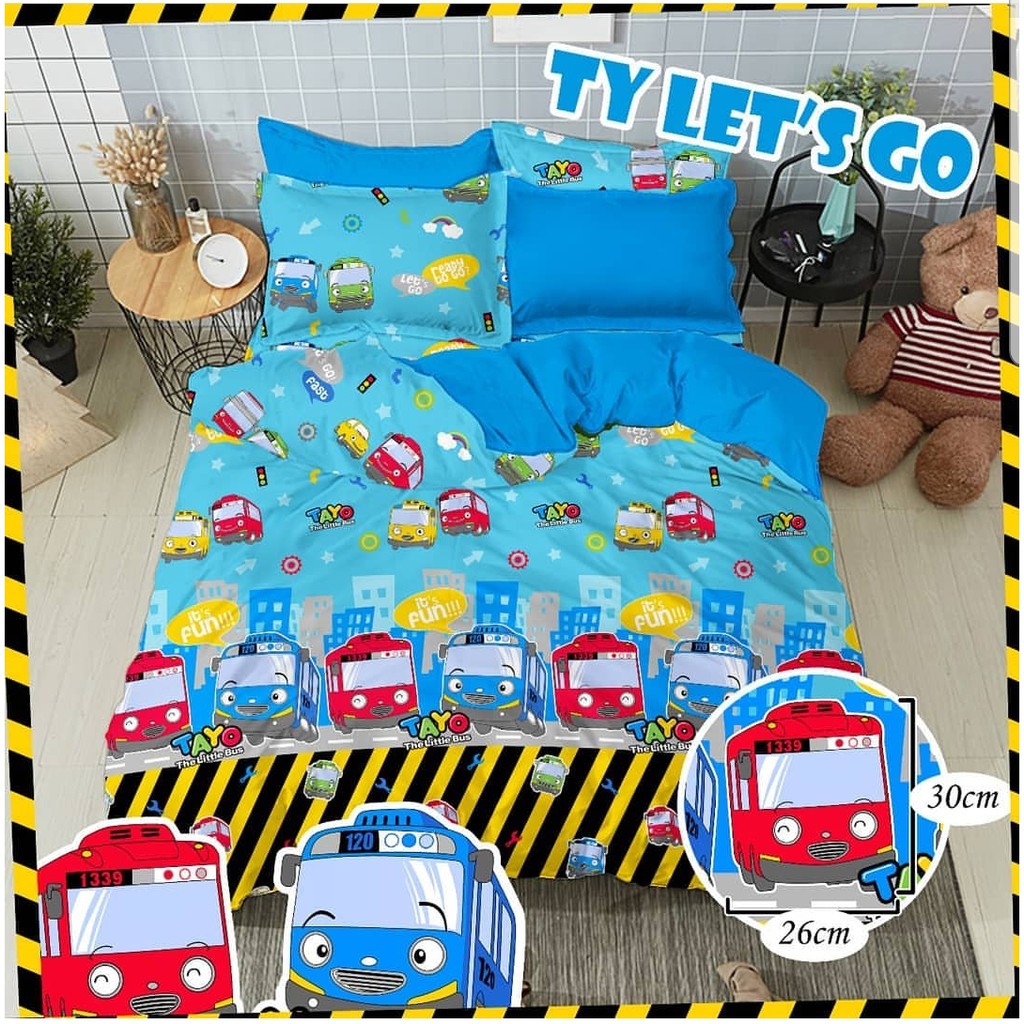 Jual Sprei STAR Tayo Lets Go Blue | Shopee Indonesia