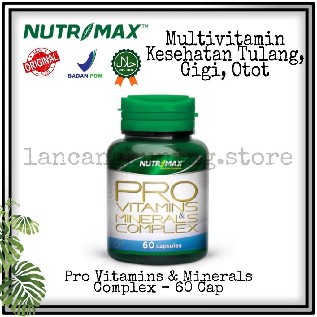 Jual Nutrimax Pro Vitamins And Mineral Complex Isi 30 Kapsul Vitamin