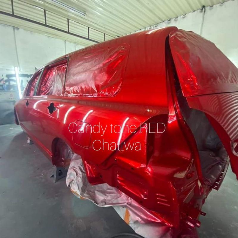 Jual PAKET LENGKAP CAT CANDY TONE MERAH + SILVER METALLIC + CLEAR COAT ...