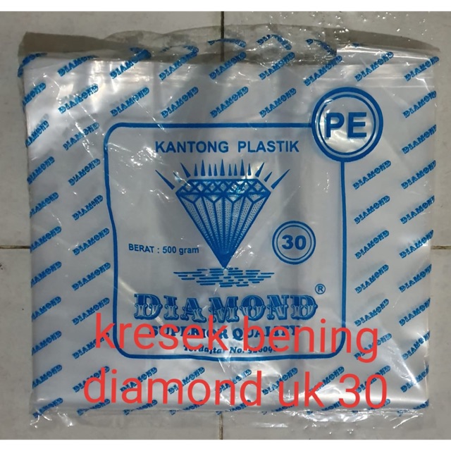 Jual Plastik Kresek bening PE ukuran 30 cm Diamond Kantong Keresek ...