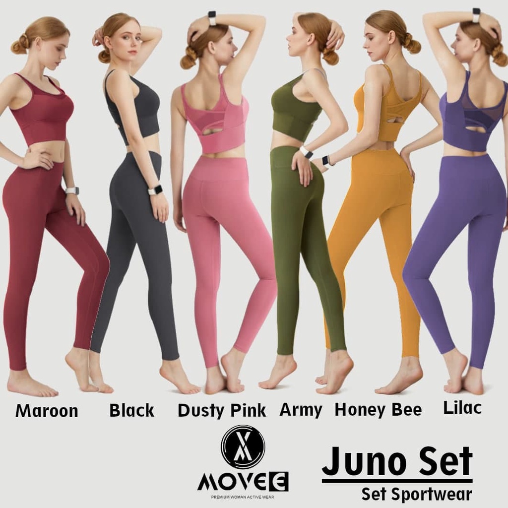 Jual Setelan senam JUNO SPORT SET baju senam import bra sport celana zumba legging gym bandung ...