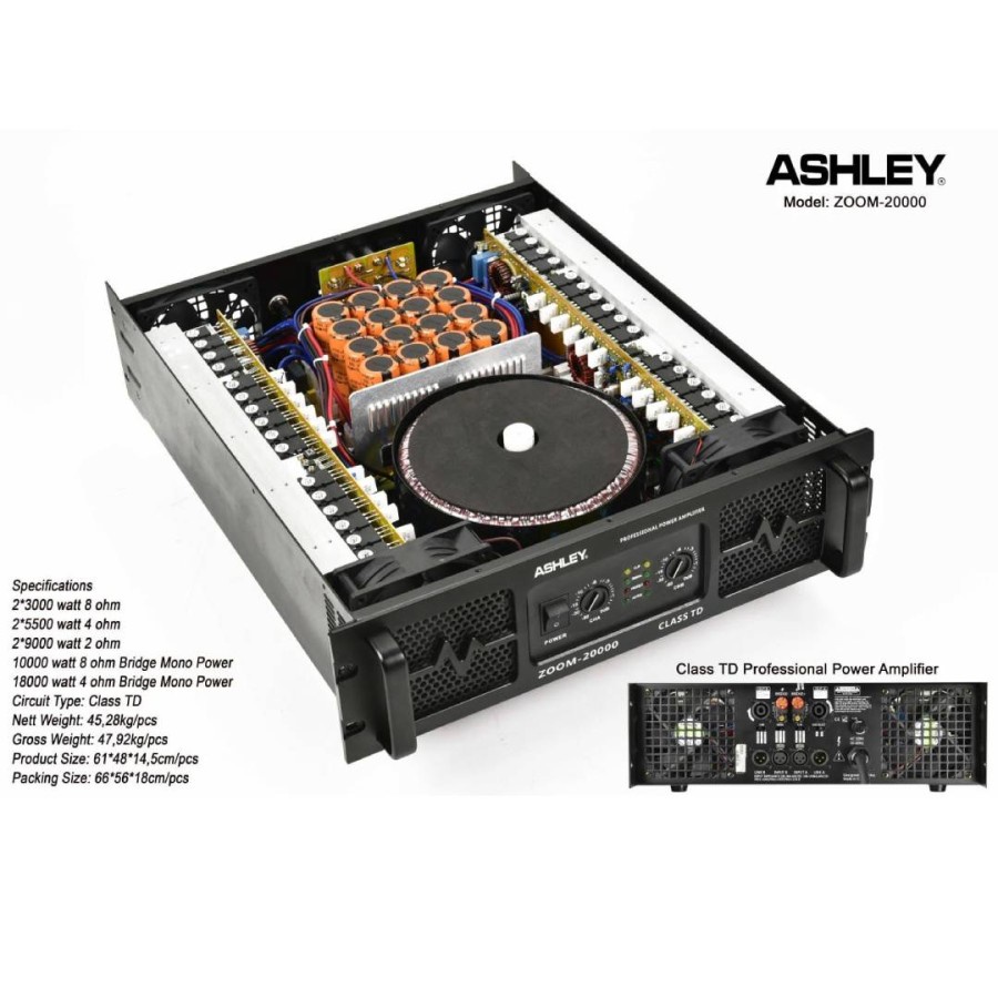 Jual Power Ampli ASHLEY ZOOM 20000 ZOOM-20000 ASHLEY POWER TD CLASS ORI ...