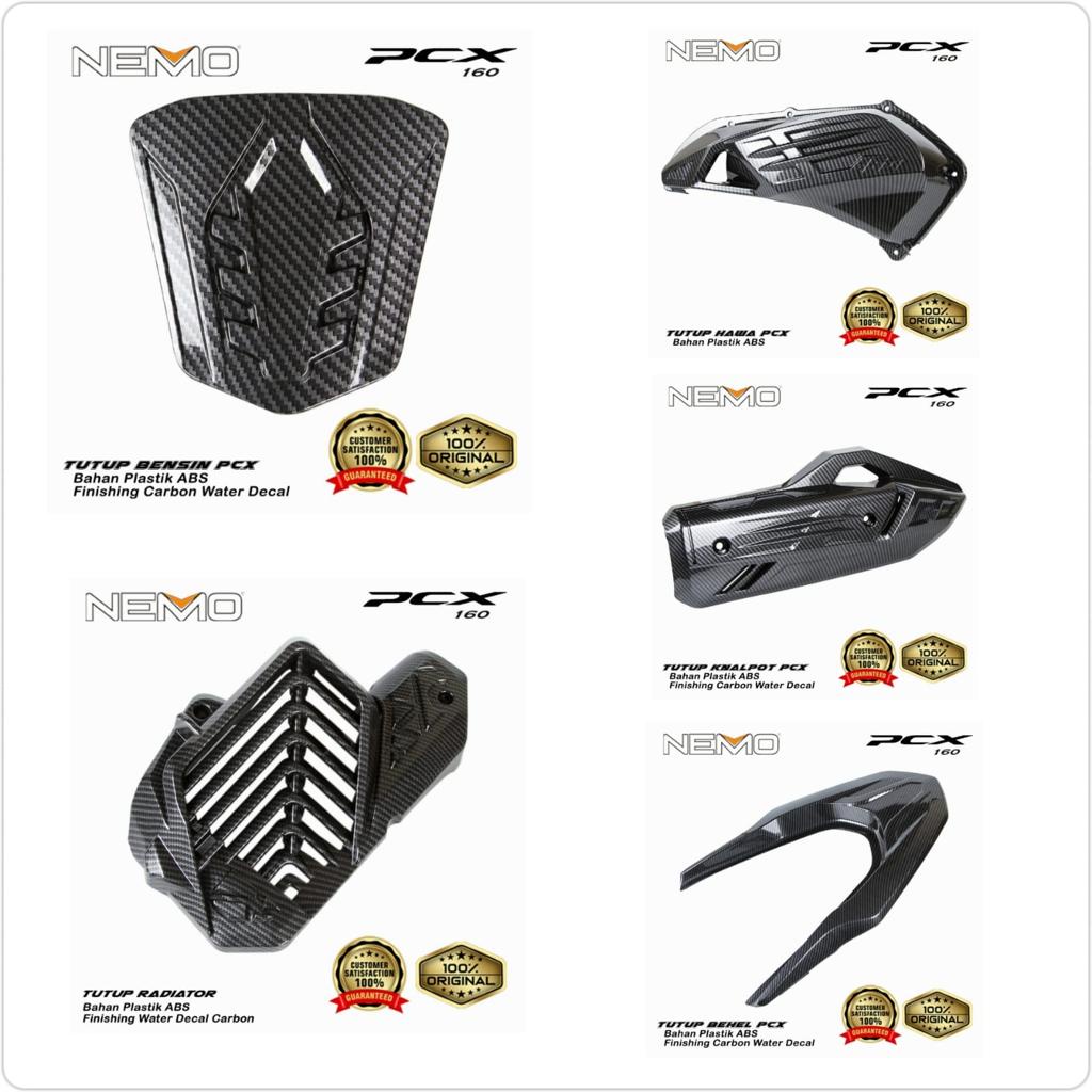 Jual Cover PCX 160 Carbon tutup hawa knalpot radiator behel belakang ...