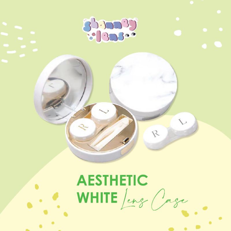 Jual Kotak softlens estetik warna putih lengkap - aesthetic white lens ...