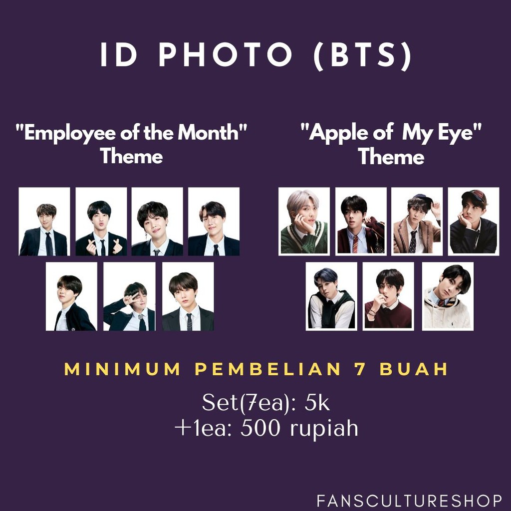 Jual [READY] BTS ID PHOTO (PAS FOTO) - RM/JIN/SUGA/J-HOPE/JIMIN ...