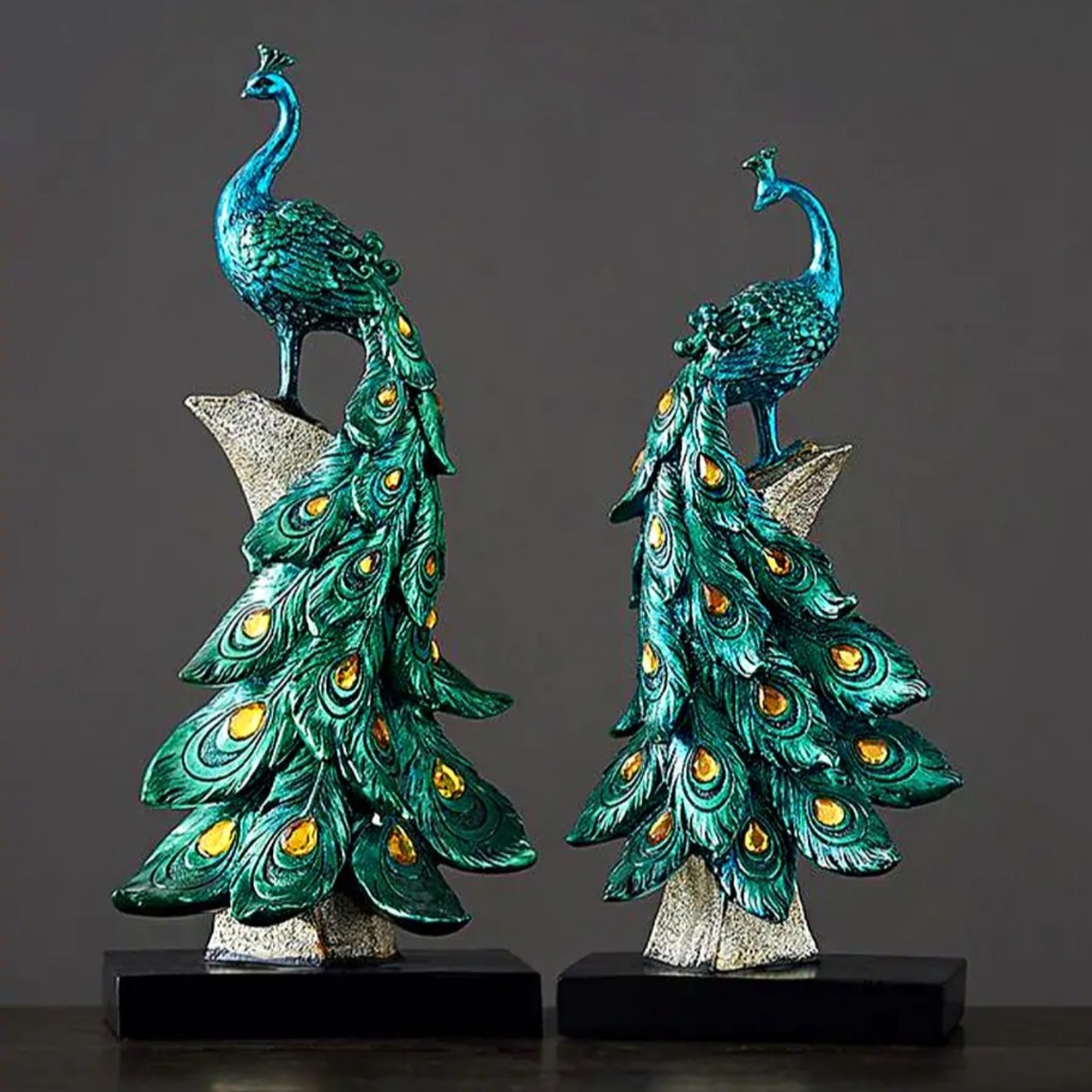 Jual Patung Burung Merak Hiasan Pesona Tahta Merak Dekoratif Aksesoris ...