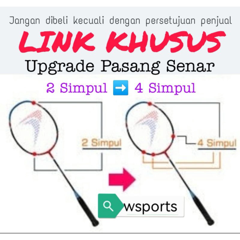 Jual Ongkos UPGRADE Pasang Senar Raket 4 SIMPUL Digital | Shopee Indonesia