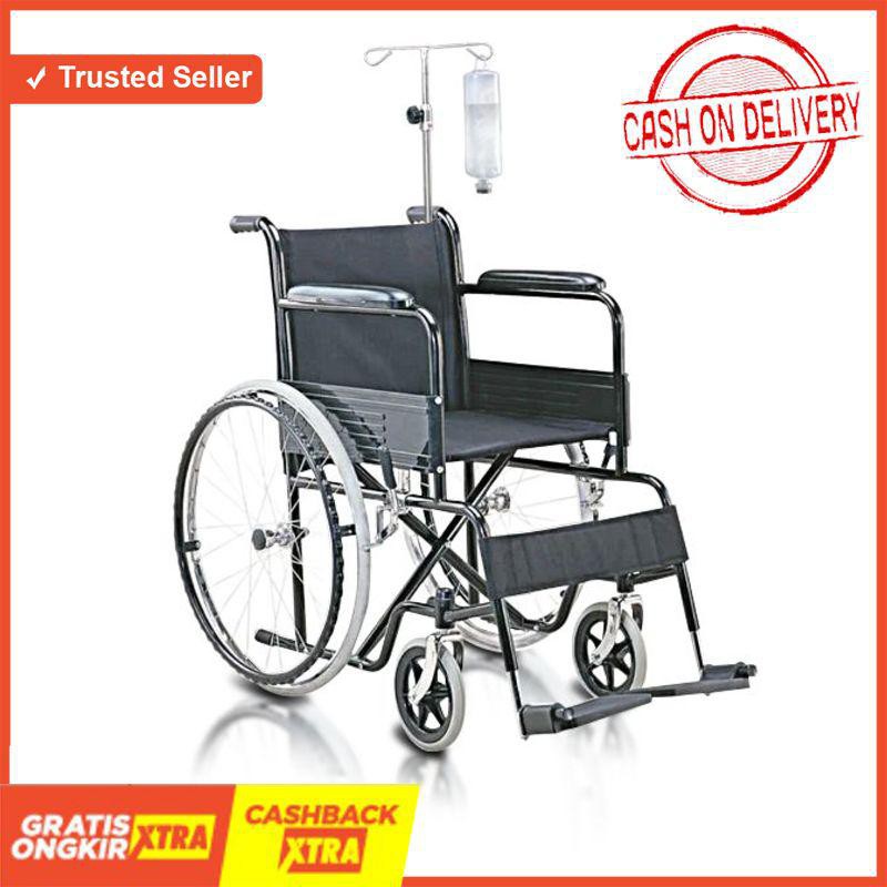 Jual KURSI RODA HUSADA 875 + TIANG INFUS ONEMED | Shopee Indonesia