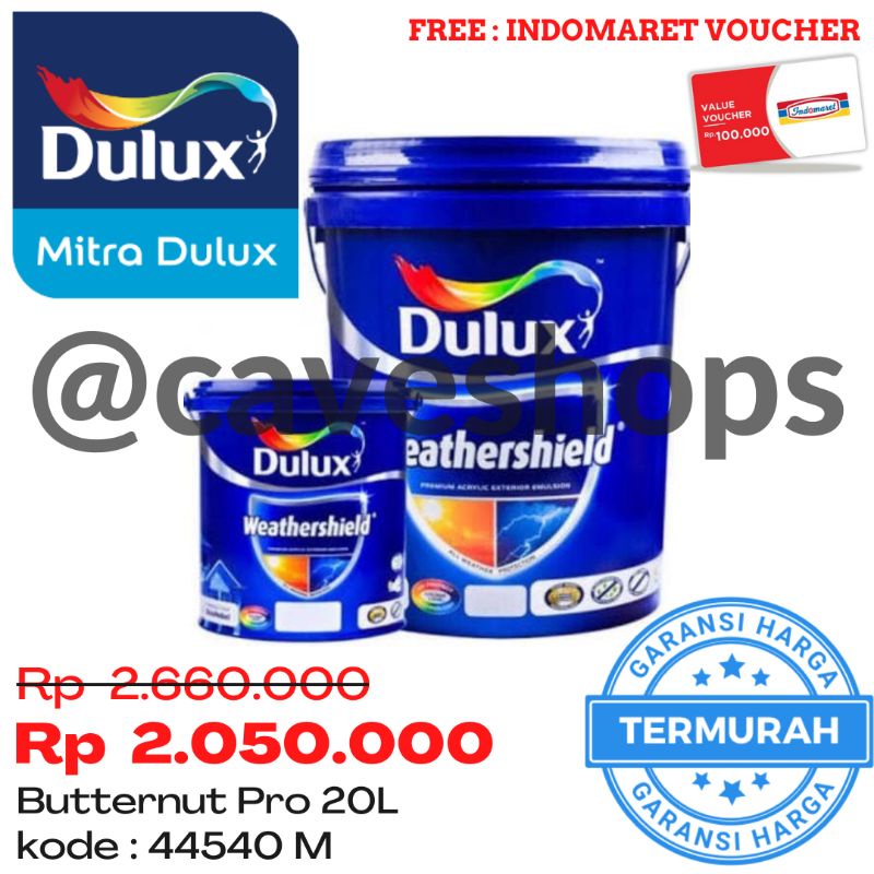 Jual DULUX WEATHERSHIELD PRO BUTTERNUT 44540M 20L | 20LT | 20Liter ...