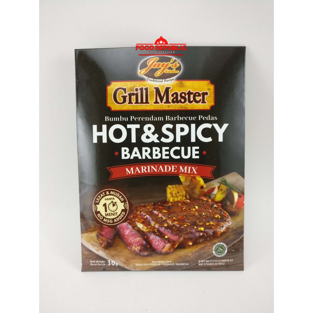 Jual Jay's Grill Master Hot Spicy Barbecue Marinade Mix 30 GR NO MSG HALAL | Shopee Indonesia