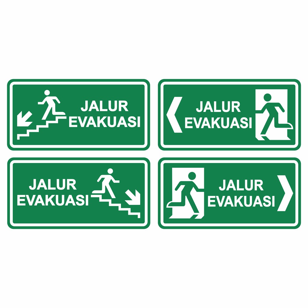 Jual Rambu Sign K3 Jalur Evakuasi 40cm x 20cm Plat Alumunium | Shopee ...