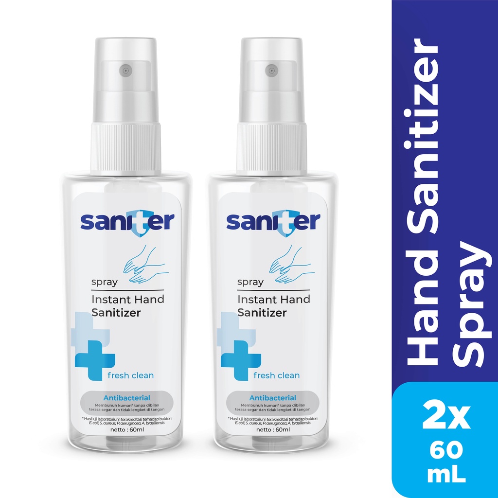 Jual Saniter Hand Sanitizer Spray 60 ml x2 | Shopee Indonesia