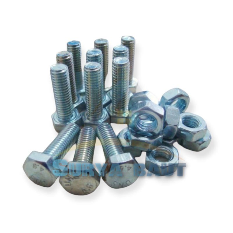 Jual Mur Baut putih/Bmp hexagon galvanis 6×35 kunci 10 minimal order per(10pcs) | Shopee Indonesia