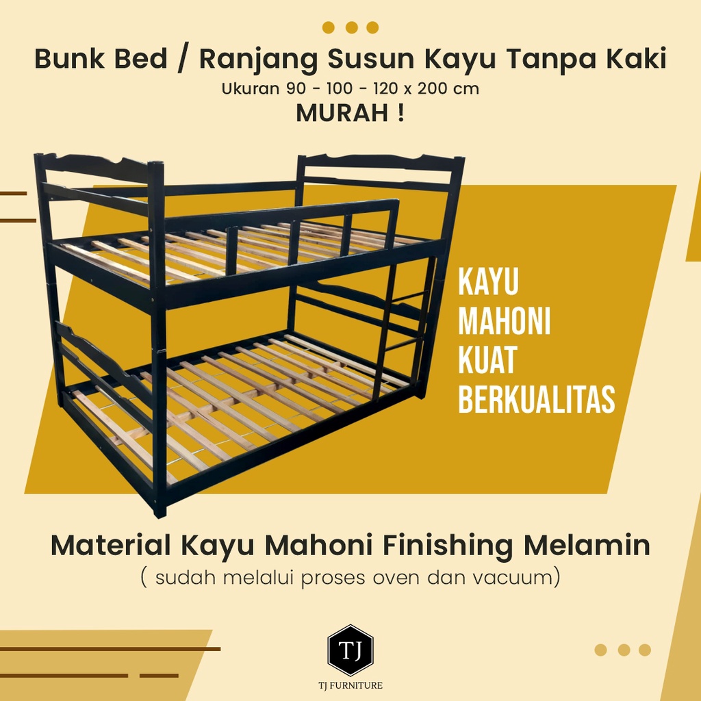 Jual Ranjang Susun Tanpa kaki / tempat Tidur / Ranjang Kayu pendek ...