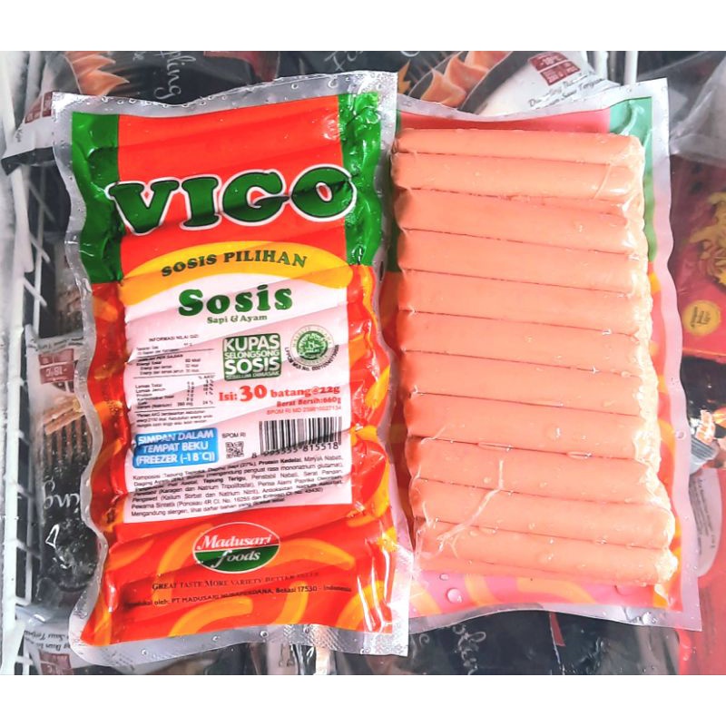 Jual Sosis Vigo isi 30 Berat 630gr / vigo sosis sapi dan ayam | Shopee ...
