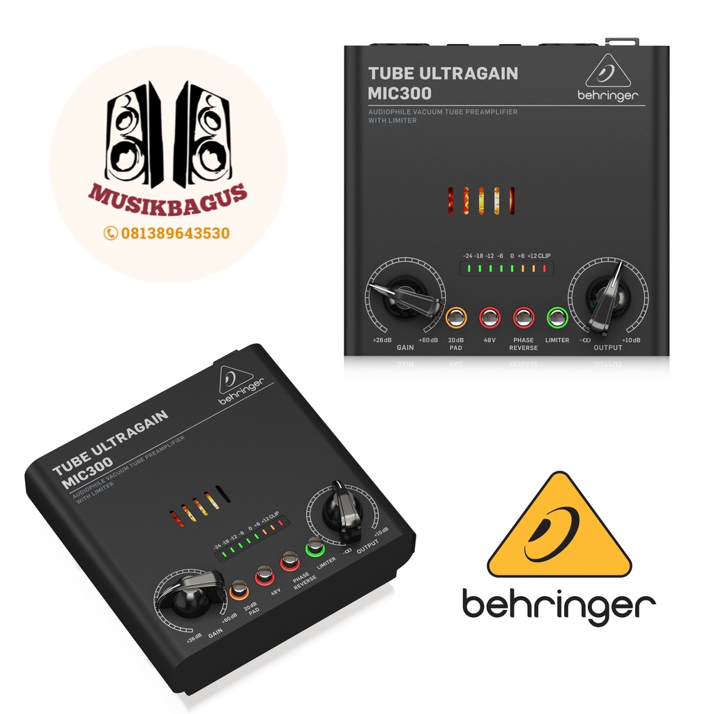 Jual BEHRINGER TUBE ULTRAGAIN MIC300 / MIC 300 / MIC-300 Preamplifier ...