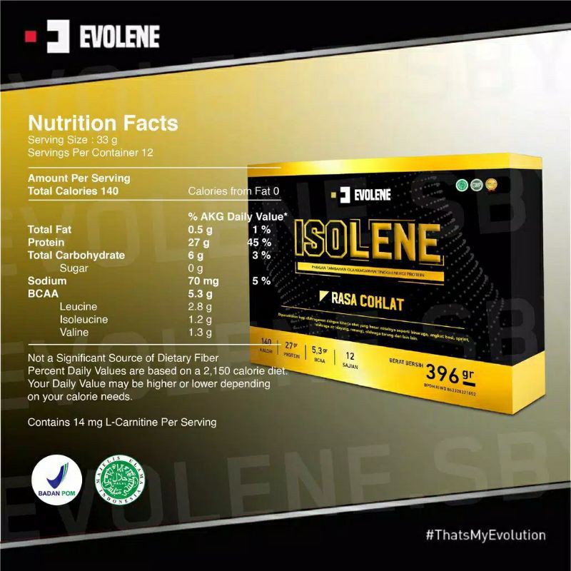 Jual ISOLENE Isolate 396gr 12 Sachet | Evolene Isolate Rasa Coklat ...