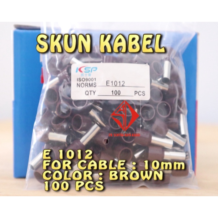 Jual SKUN KABEL Ferrules Type E-1012 Untuk Kabel 10mm Warna COKLAT ...