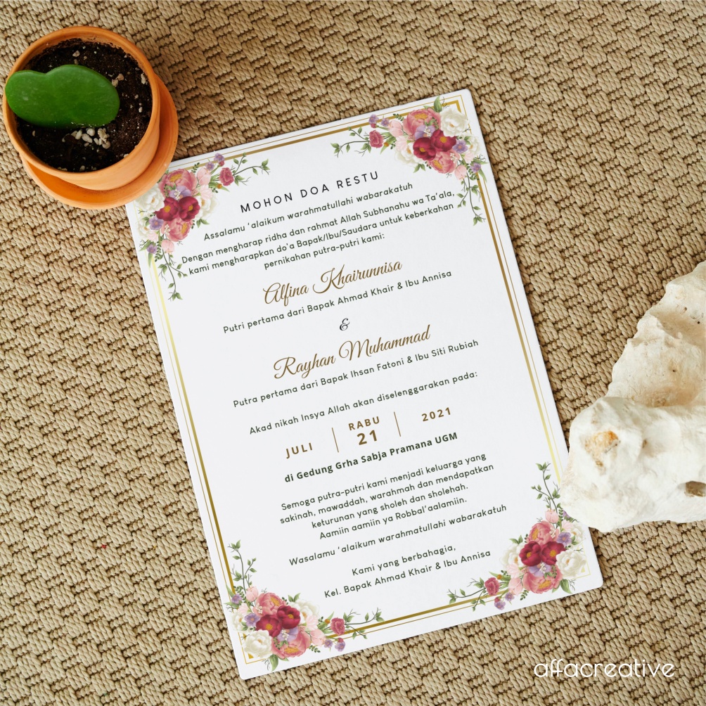 Jual Kartu Tasyakuran Pernikahan | Ucapan Syukuran | Mohon Doa Restu | Shopee Indonesia