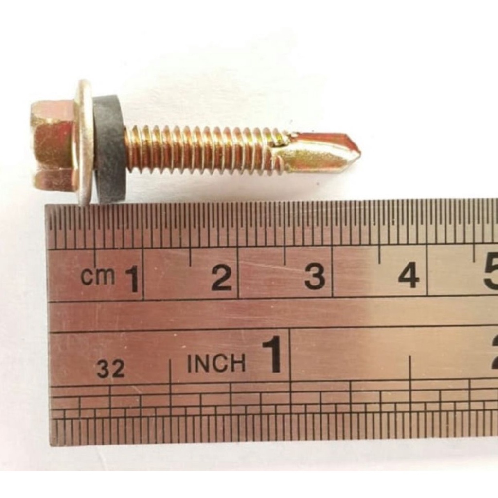 Jual Sekrup roofing baut atap spandek baja ringan 3cm | Shopee Indonesia