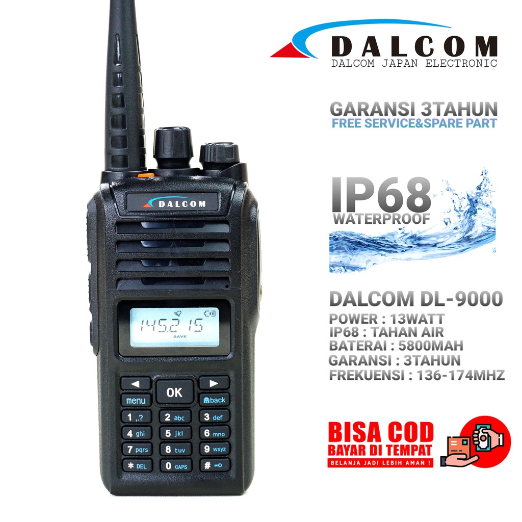 Jual HT DALCOM JAPAN DL-9000 IP68 VHF 136-174 MHZ WATERPROOF | Shopee ...