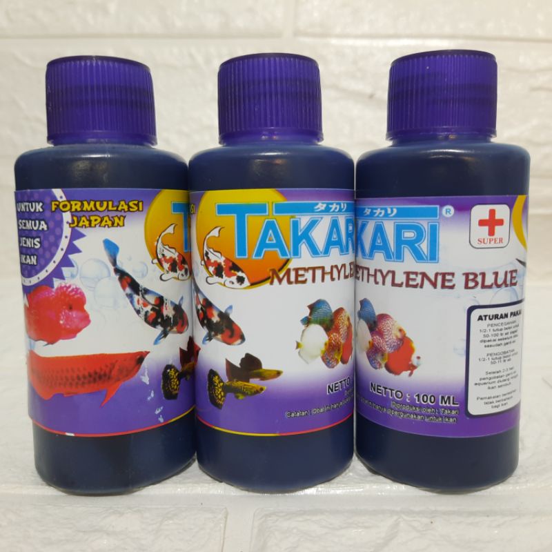 Jual Obat Biru Methylene metylene Blue TAKARI 100 ML Obat Ikan Hias Cupang Guppy Koki Koi ...