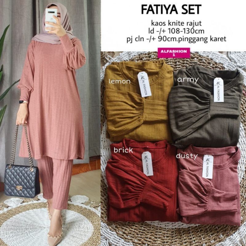 Jual AJR- FATIYA SET Setelan Wanita Muslimah Kekinian By Fashion Hijab ...