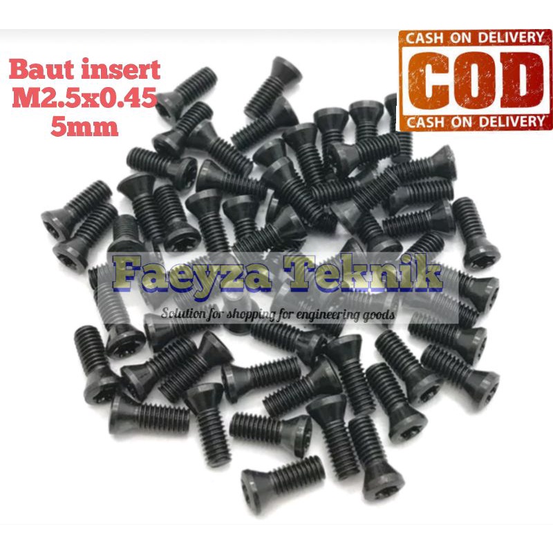 Jual baut insert m2.5x0.45 panjang 5mm baut holder baut insert baut ...