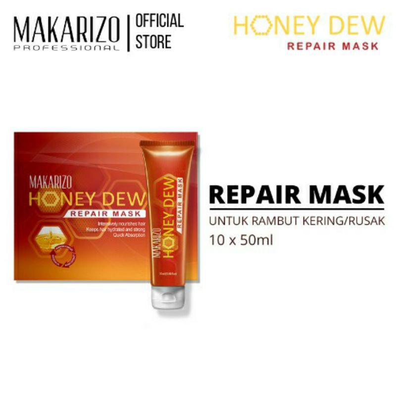 Jual [1 BOX] MAKARIZO Honey Dew Repair Mask Dusset 50ML x 10 | Shopee ...
