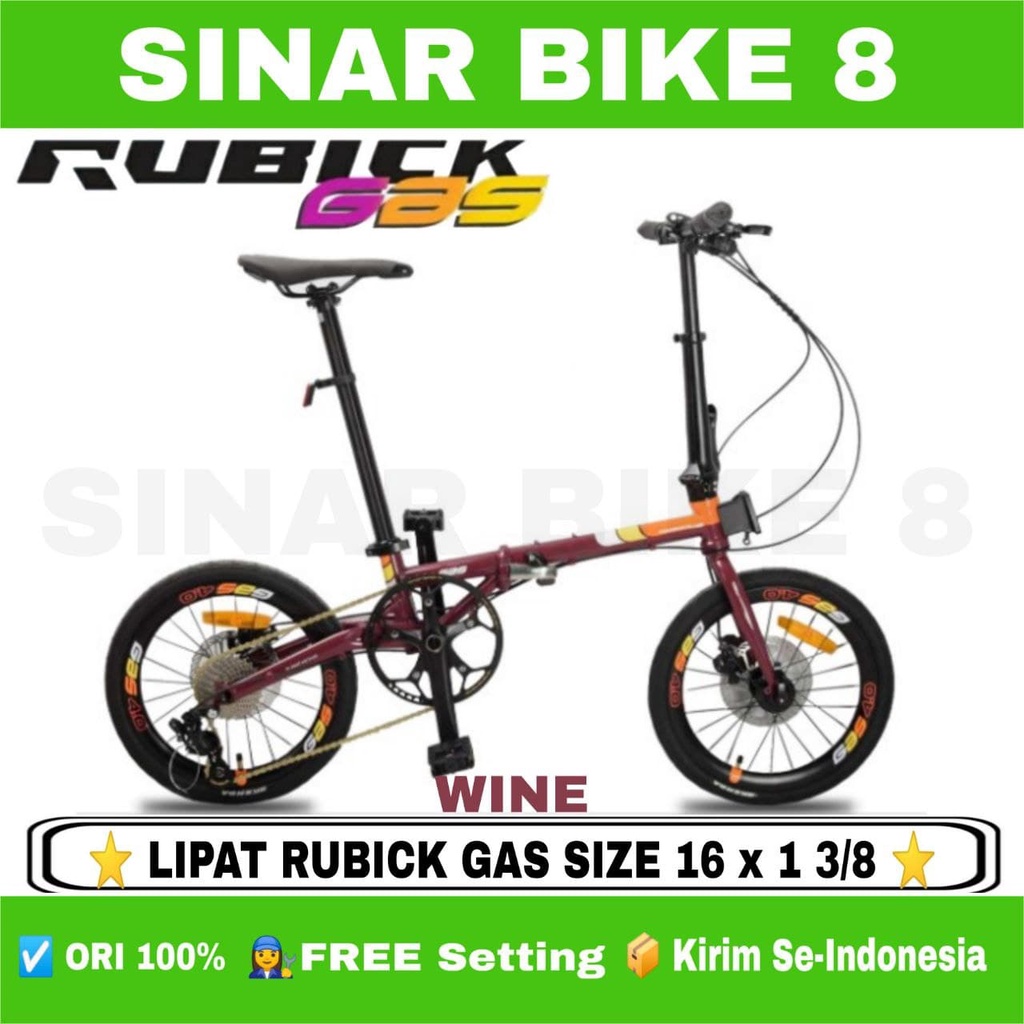 Jual Sepeda Lipat RUBICK GAS 16 Inch Charomoly 10 Speed Rem Hidrolik ...