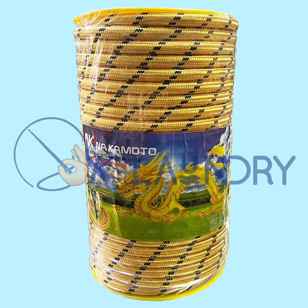 Jual PER ROLL Selang Setrika Uap Kuning Hitam Tebal 1 Roll 50 Meter ...
