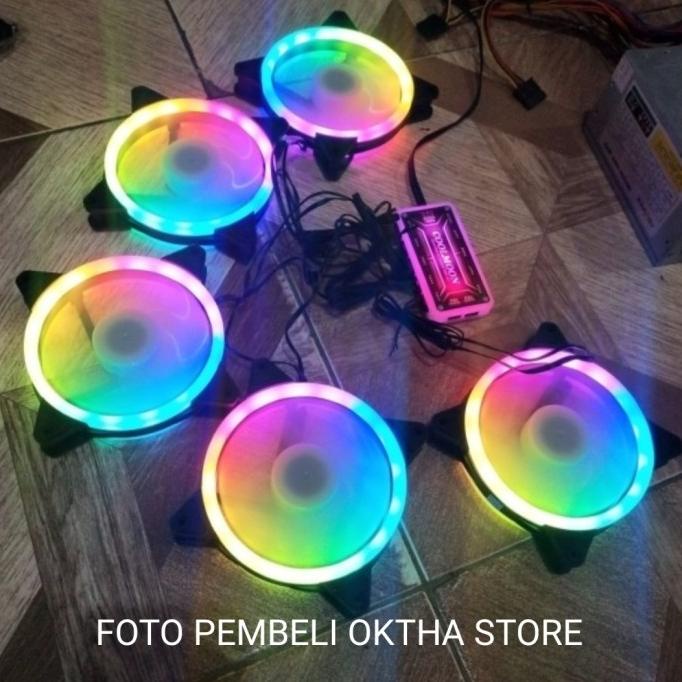 Jual PROMO NEW fan case rgb 12cm fan casing rainbow gaming 6 pin pakai ...