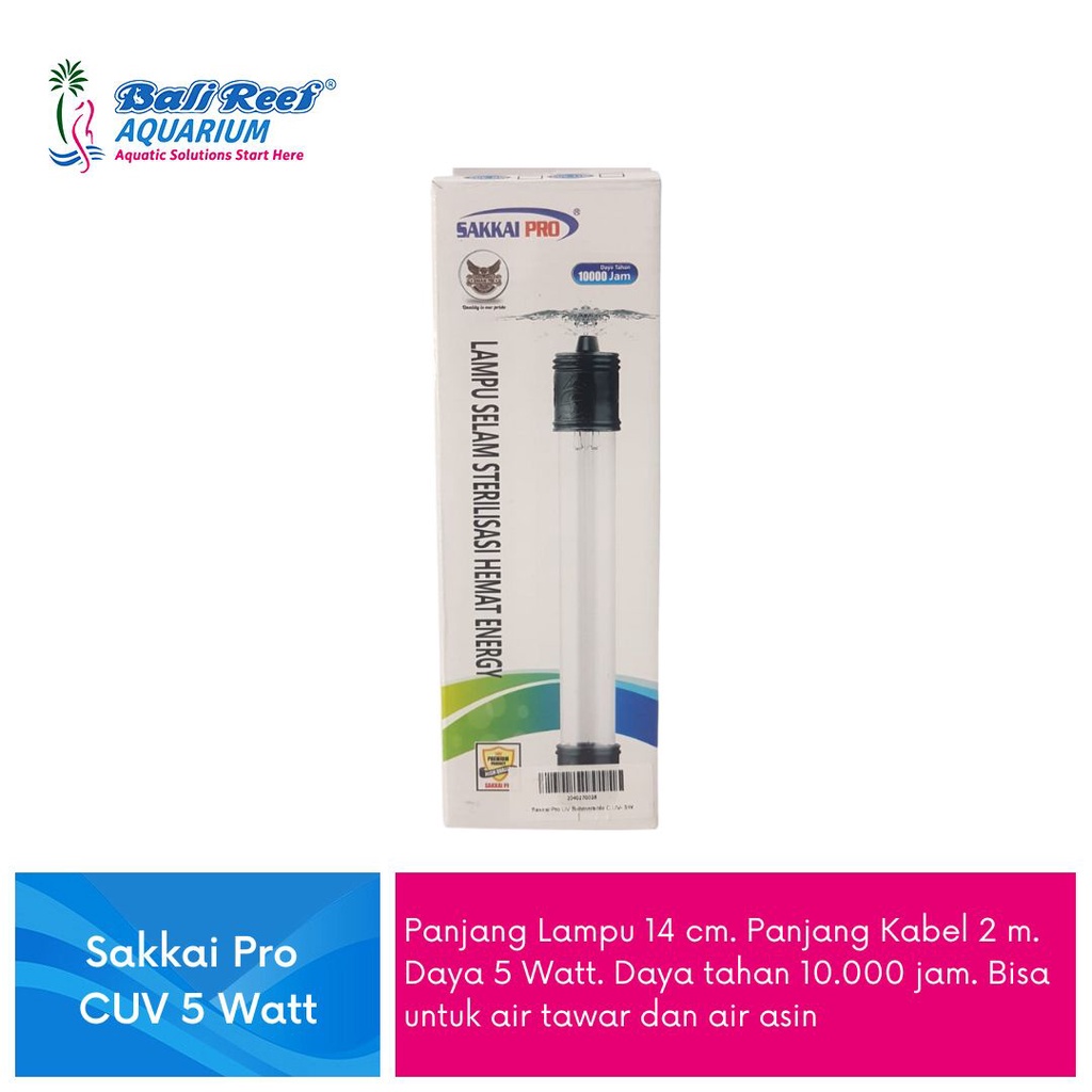 Jual Lampu UV Aquarium Sakkai Pro UV Submersible C UV- 5W | Shopee Indonesia